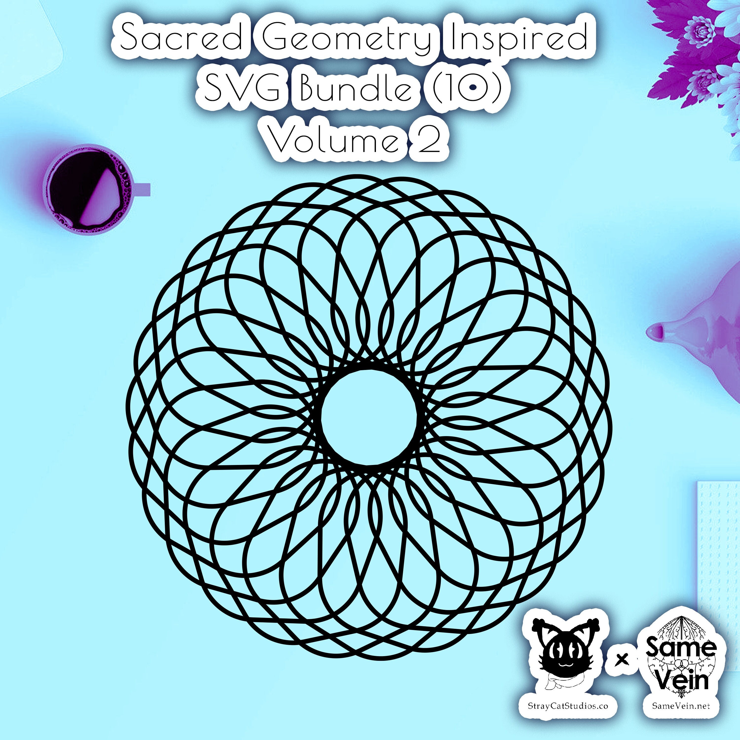 Sacred Geometry SVG Bundle 10 SVG Files V. 2 Mandala Cricut Bundle Zen ...
