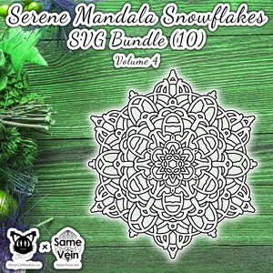 Serene Mandala Snowflakes SVG Bundle 10 V.4 Zen Winter - Etsy