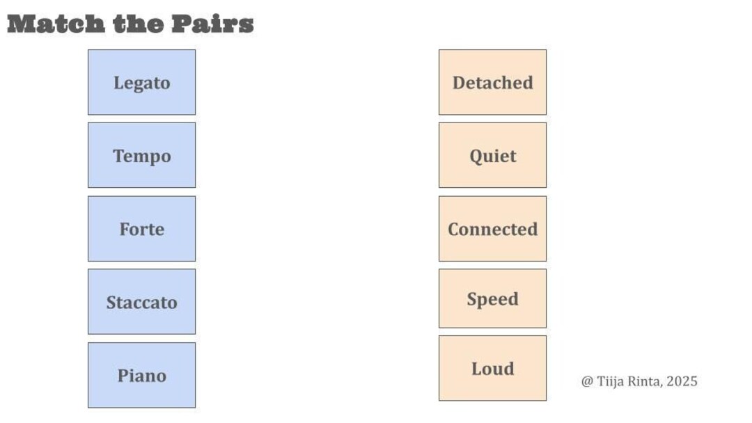 Match the Pairs Music Theory Worksheet for All Ages! Make Learning ...