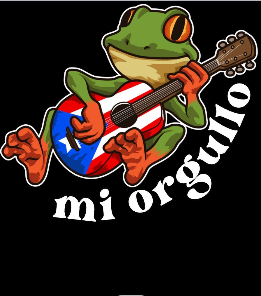 Tocando Guitarra Puerto Rico Coqui Cartoon