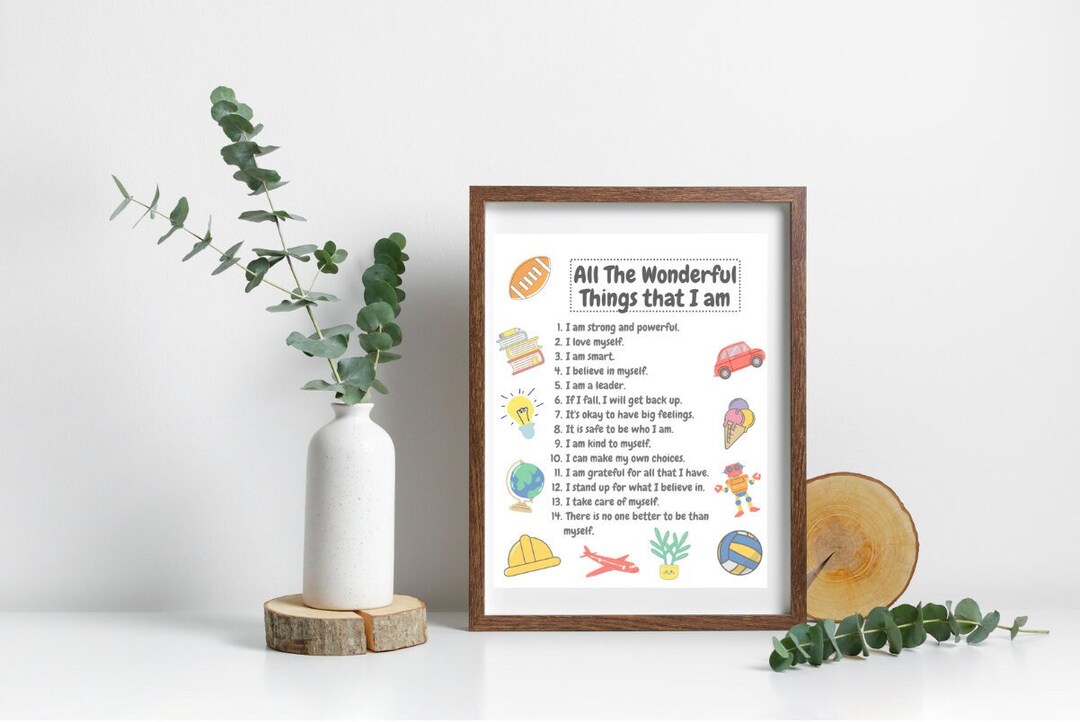 Affirmation Poster for Kids Affirmations for Kids I Am Affirmations ...