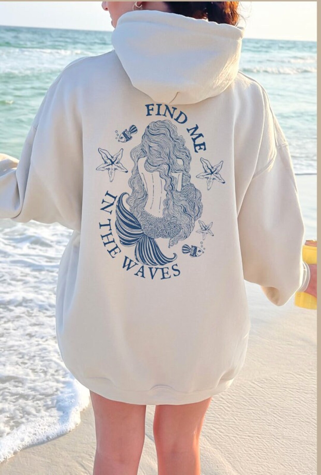 Ocean Inspired Style Mermaid Hoodie Coconut Girl Hoodie Ocean Beach ...