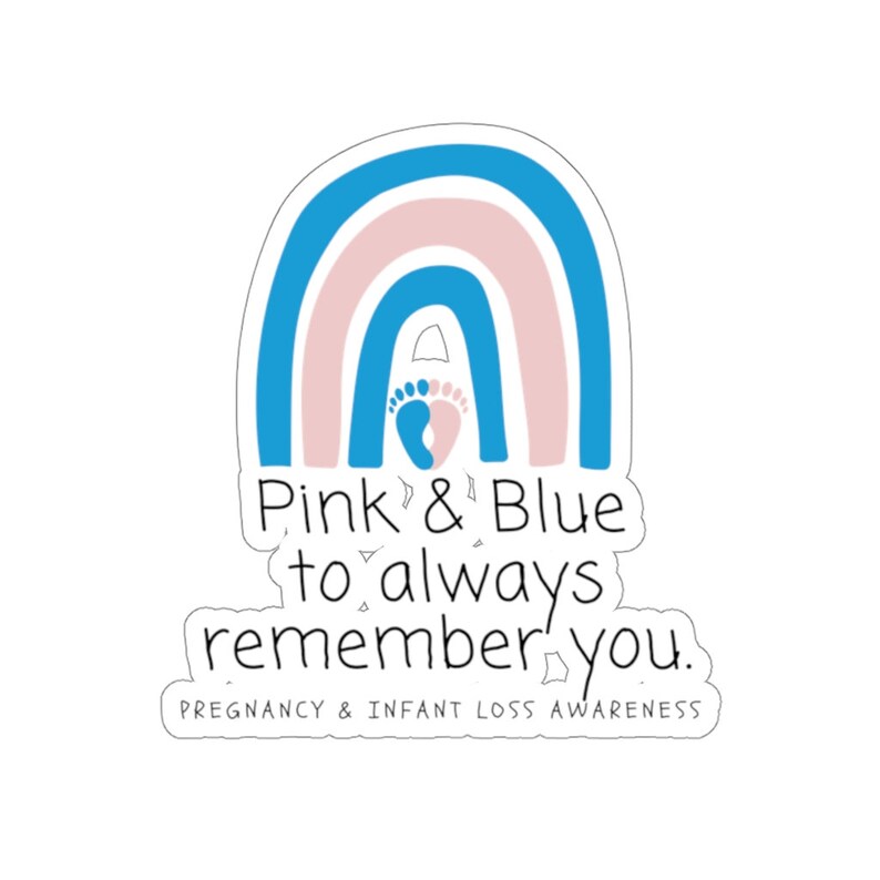 Pregnancy and Infant Loss Awareness Sticker Pink Blue Rainbow ...