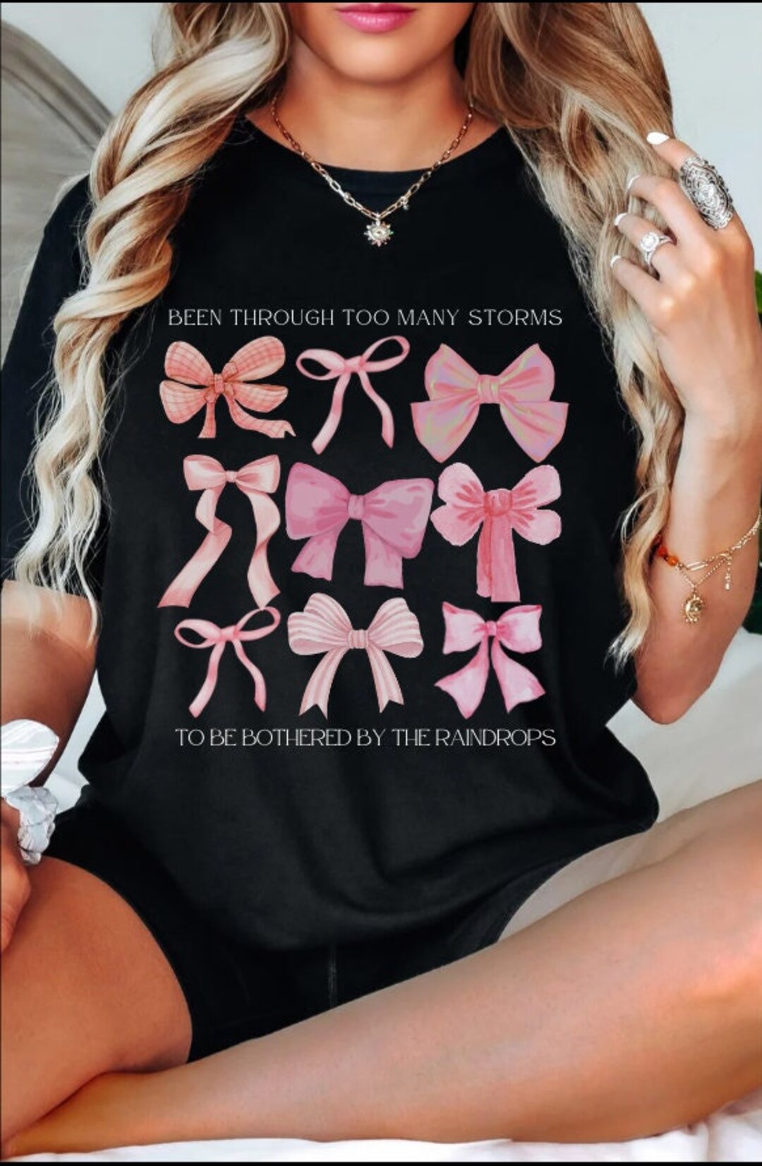 Coquette Top Balletcore Pink Bow Shirt Comfortcolors Trendy Ribbon ...