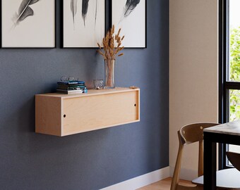 Floating Entryway Console Table Built in Solid Hard Maple | Etsy