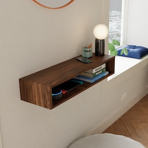 Floating Entryway Console Table Built in Solid American Black Walnut - Etsy