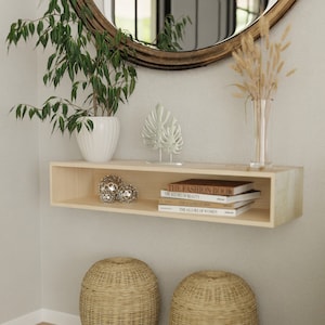 Floating Entryway Console Table Built in Solid Hard Maple - Etsy