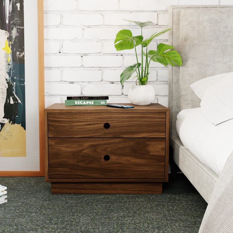 Walnut Nightstand - Etsy