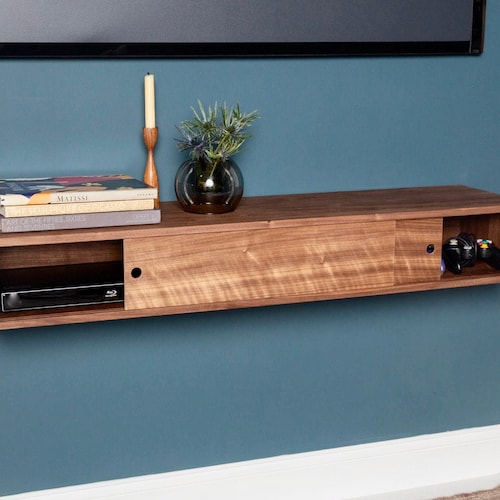 Floating Console Table Built in Solid White Oak | Etsy