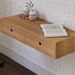 Floating Desk/ Dressing Table in Solid White Oak - Etsy