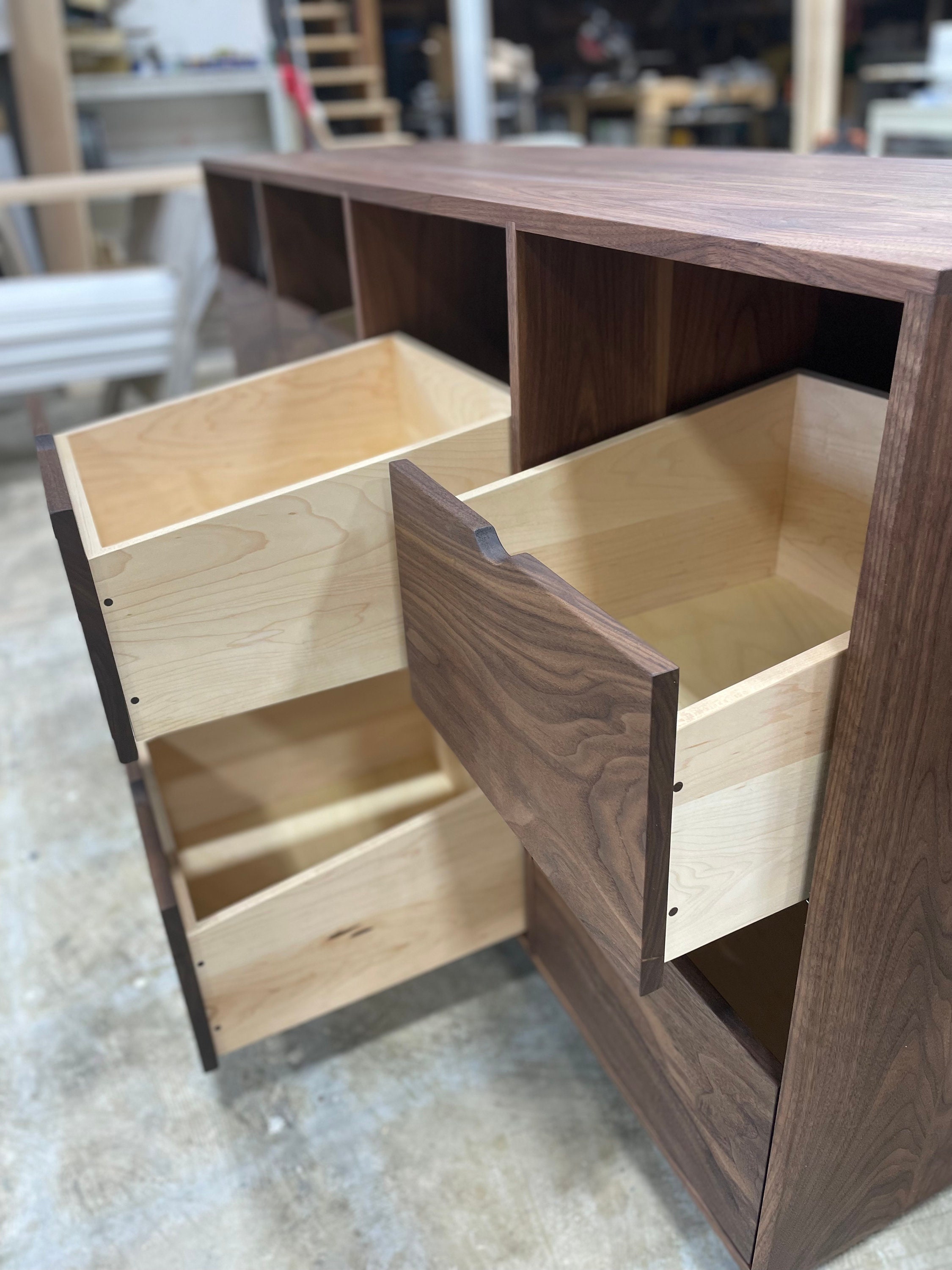Record Credenza With Pull-out Drawers in Solid Walnut - Etsy