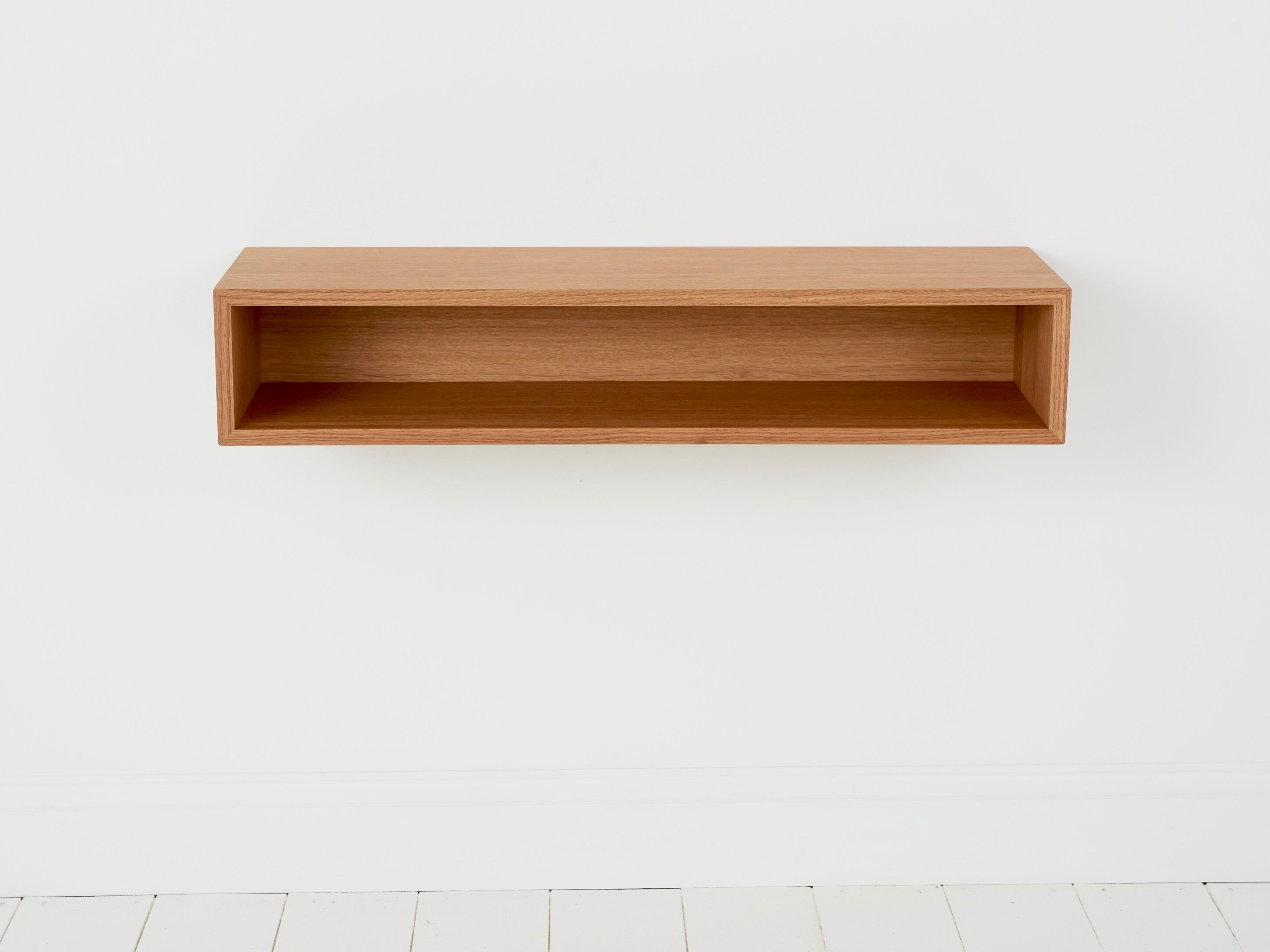 Floating Console Table Built in Solid White Oak | Etsy