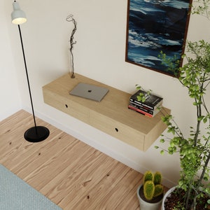Floating Desk in Solid Maple, Wall Mounted Standing Desk - Etsy