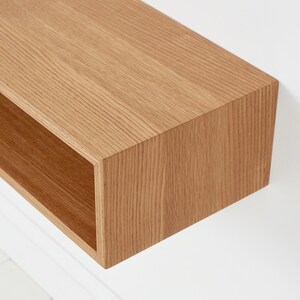 Floating Console Table Built in Solid White Oak - Etsy