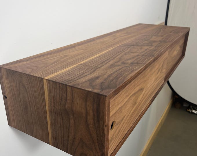 SAMPLE! Media Console Table in Solid Walnut, Floating - Etsy