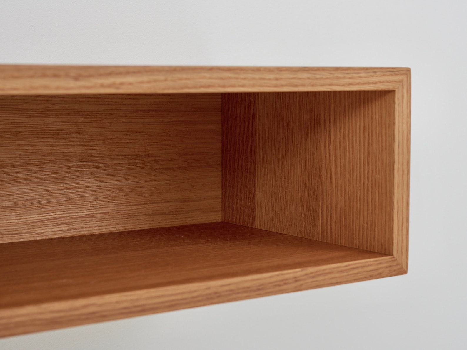 Floating Console Table Built in Solid White Oak - Etsy