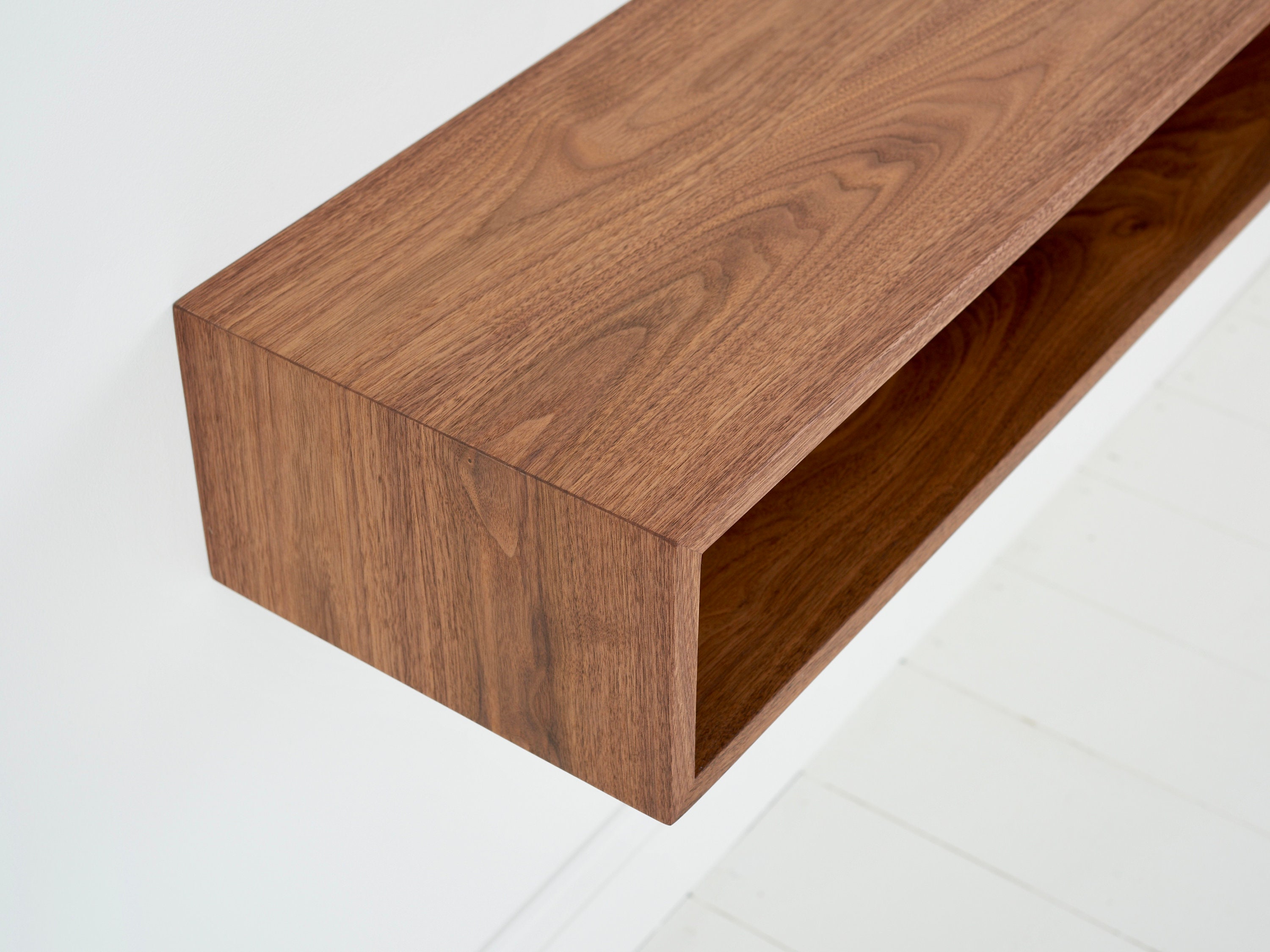 Floating Entryway Console Table Built in Solid American Black - Etsy Canada