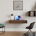 Floating Desk in Solid Walnut, Wall Mounted Mid-century Modern Standing ...