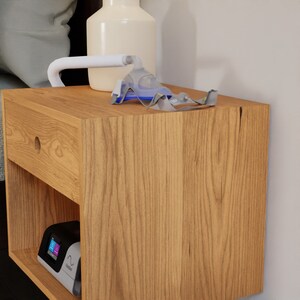 CPAP Floating Nightstand in Solid Cherry, Bedside Table With Drawer - Etsy