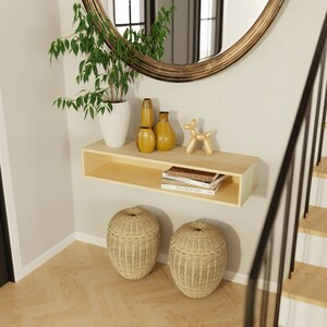 Floating Entryway Console Table Built in Solid Hard Maple - Etsy