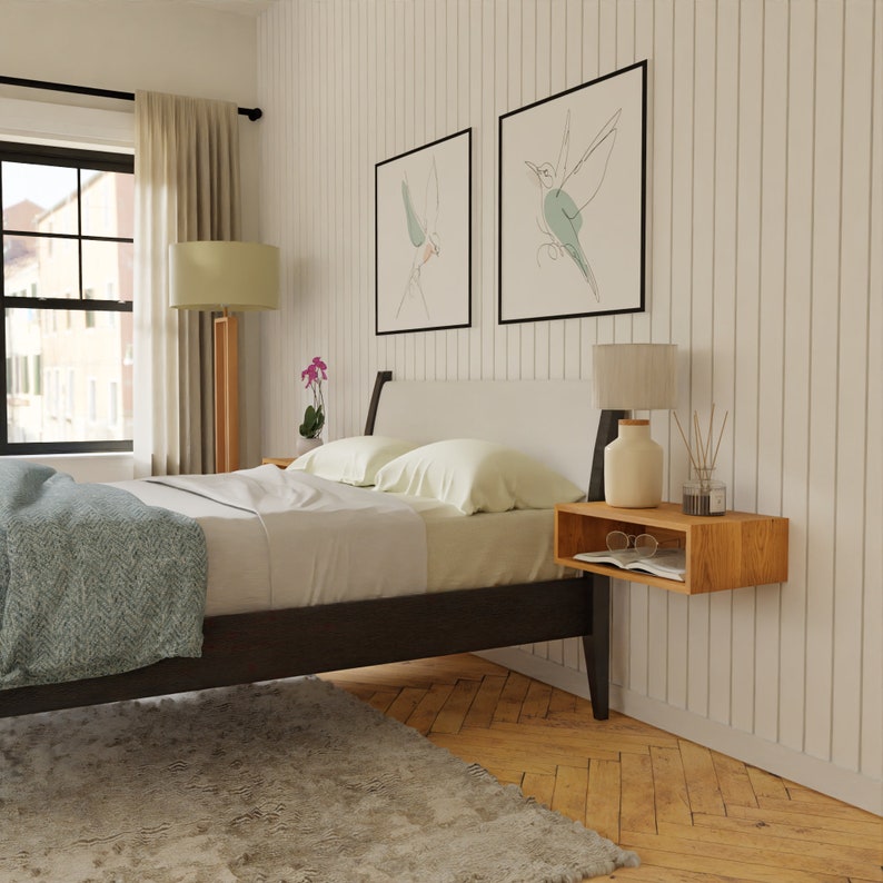 Cherry Floating Nightstand Handmade in Maine - Etsy