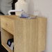 CPAP Floating Nightstand in Solid White Oak, Bedside Table With Drawer ...
