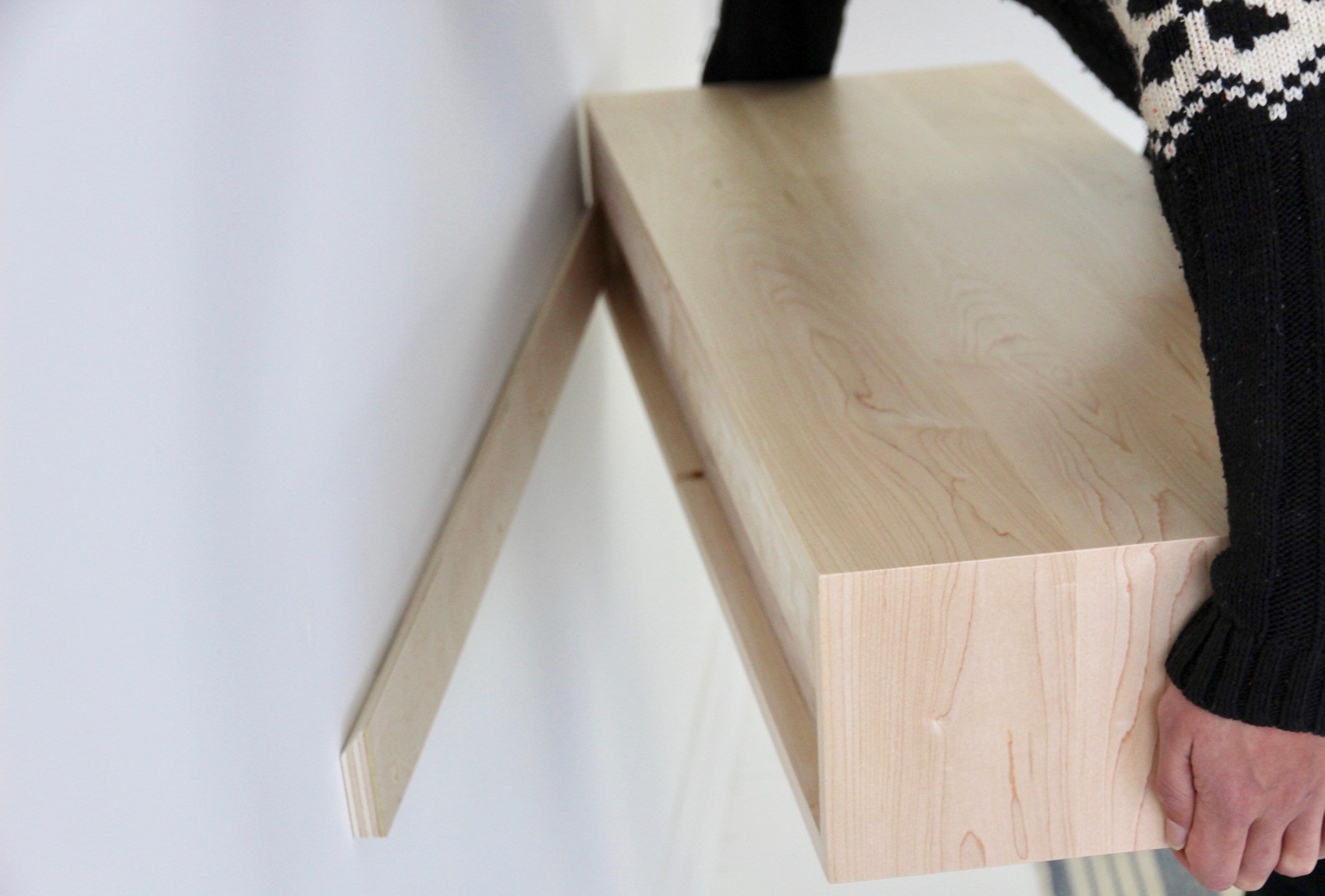 Floating Desk in Solid Maple Wall Mounted Standing Desk - Etsy Canada
