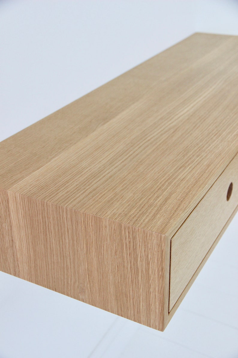 Floating Desk/ Dressing Table in Solid White Oak - Etsy