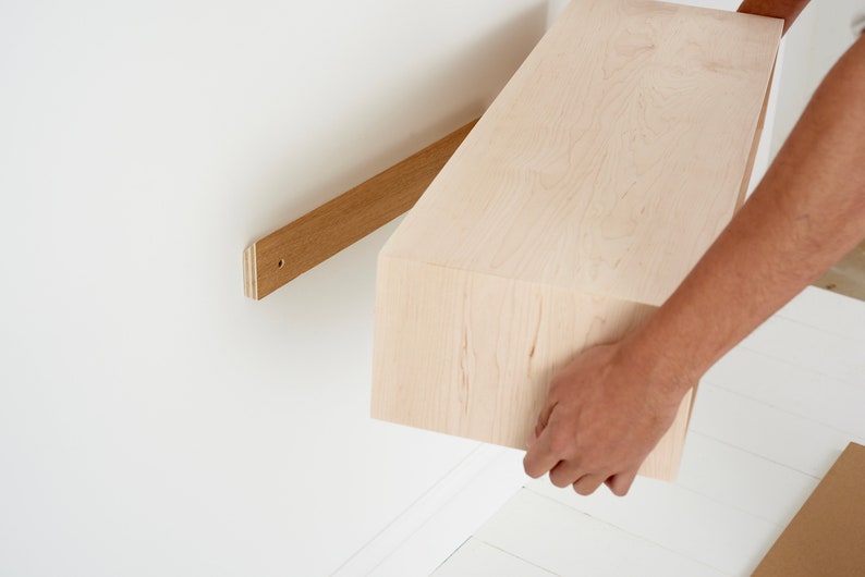 Floating Entryway Console Table Built in Solid Hard Maple - Etsy