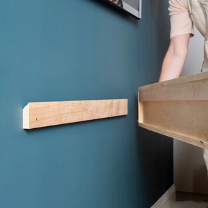 Floating Entryway Console Table Built in Solid Hard Maple - Etsy