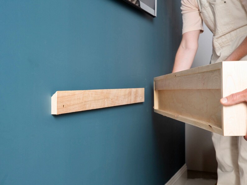 Floating Entryway Console Table Built in Solid Hard Maple - Etsy