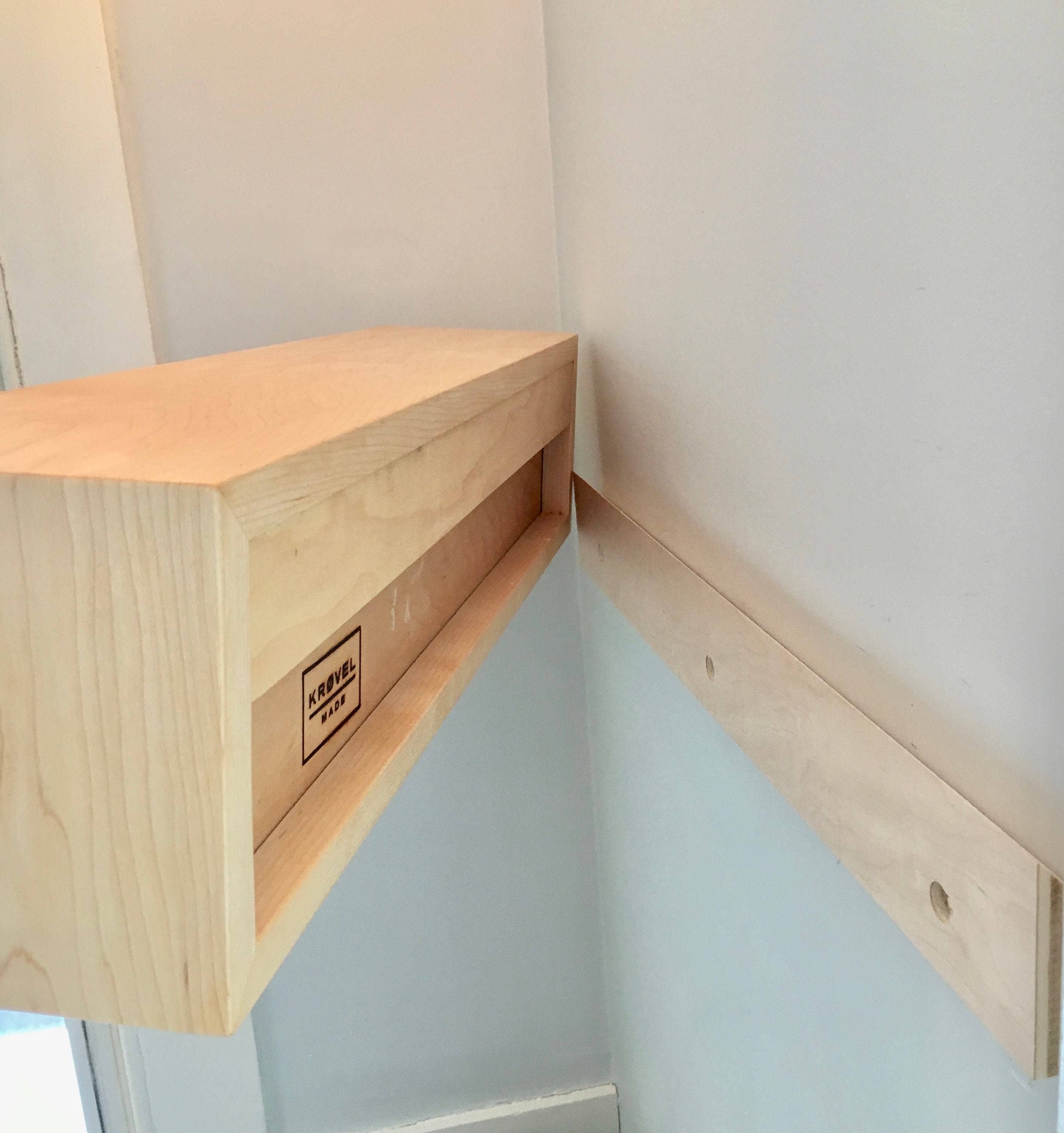Modern Floating Nightstand in Solid Hard Maple | Etsy