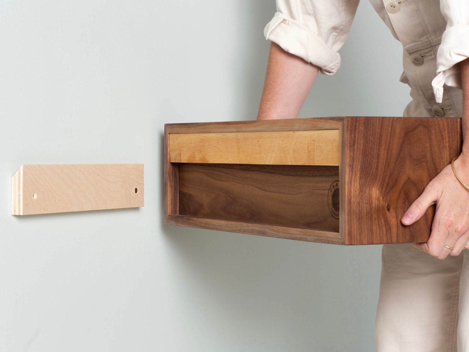 Floating Entryway Console Table Built in Solid American Black - Etsy Canada