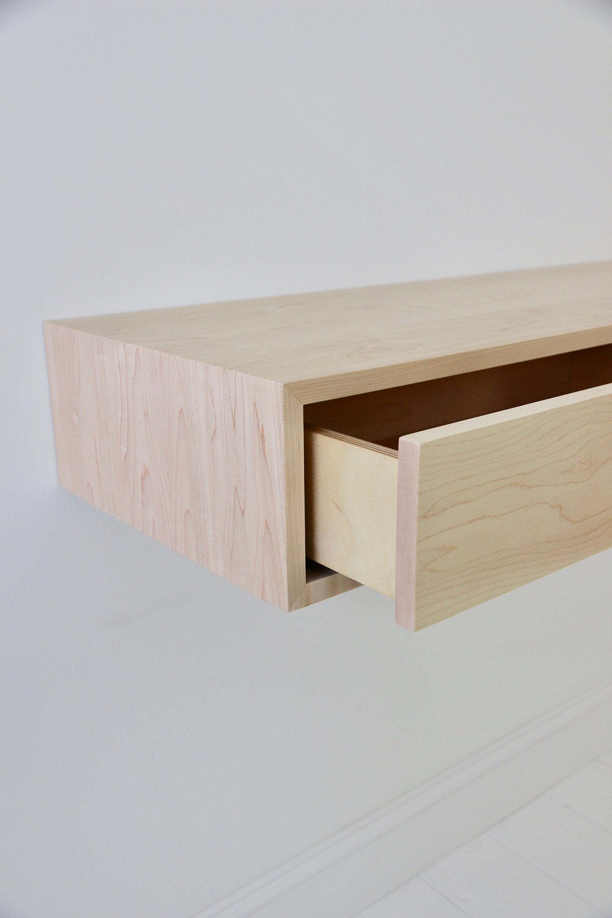 Floating Desk in Solid Maple Wall Mounted Standing Desk | Etsy Canada