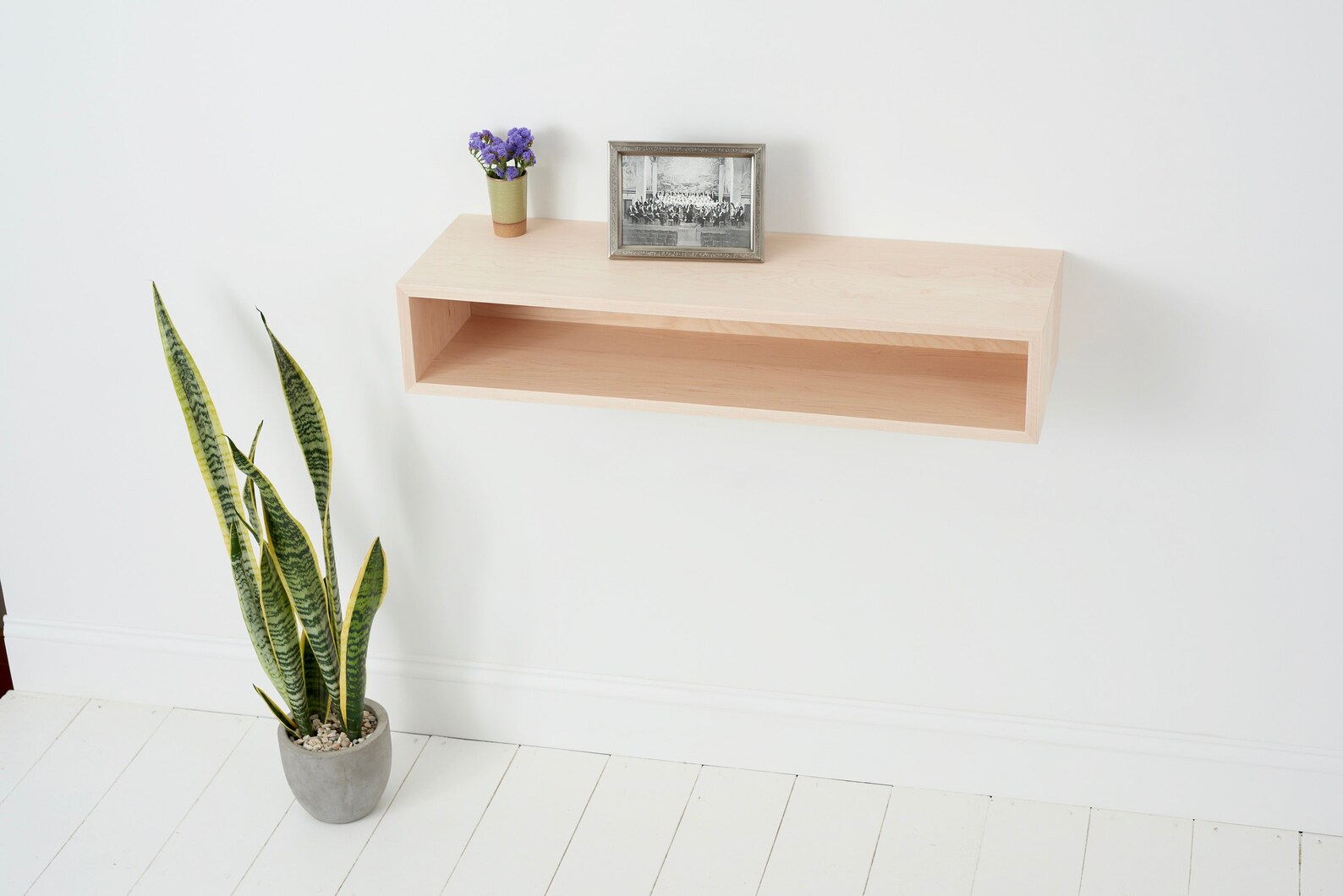 Floating Entryway Console Table Built in Solid Hard Maple - Etsy