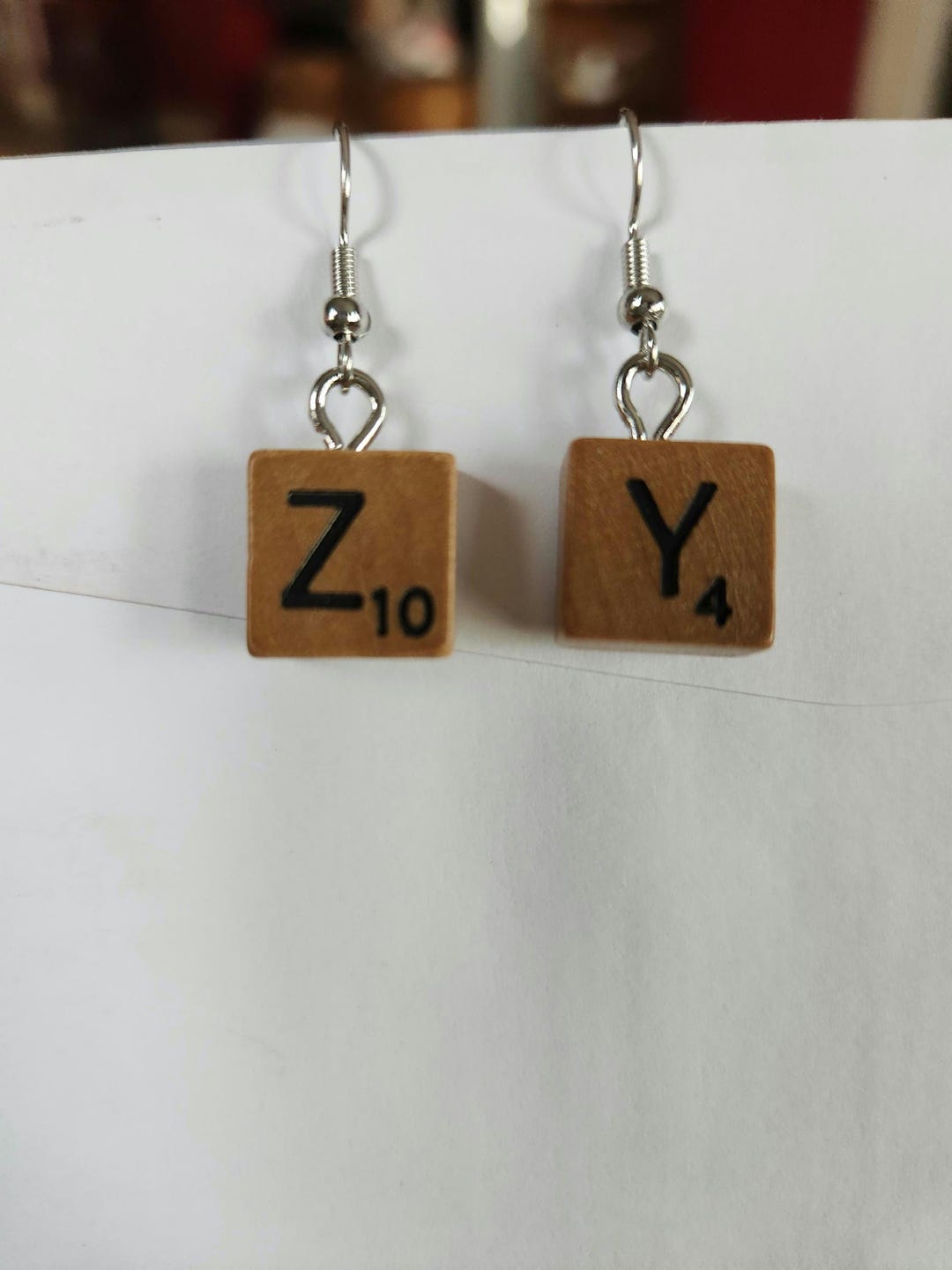 Travel Scrabble Letter Earrings. - Etsy