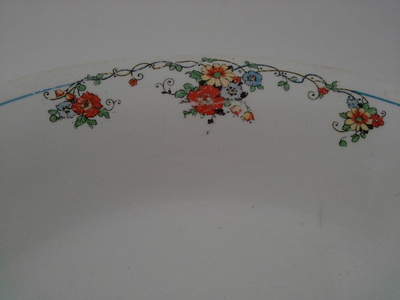 Vintage 1920's Crown Pottery Ironstone Oval Serving Bowl - Etsy