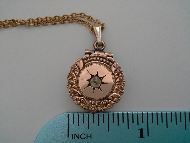 Victorian Paste Star Center Locket Necklace Monogram F - Etsy