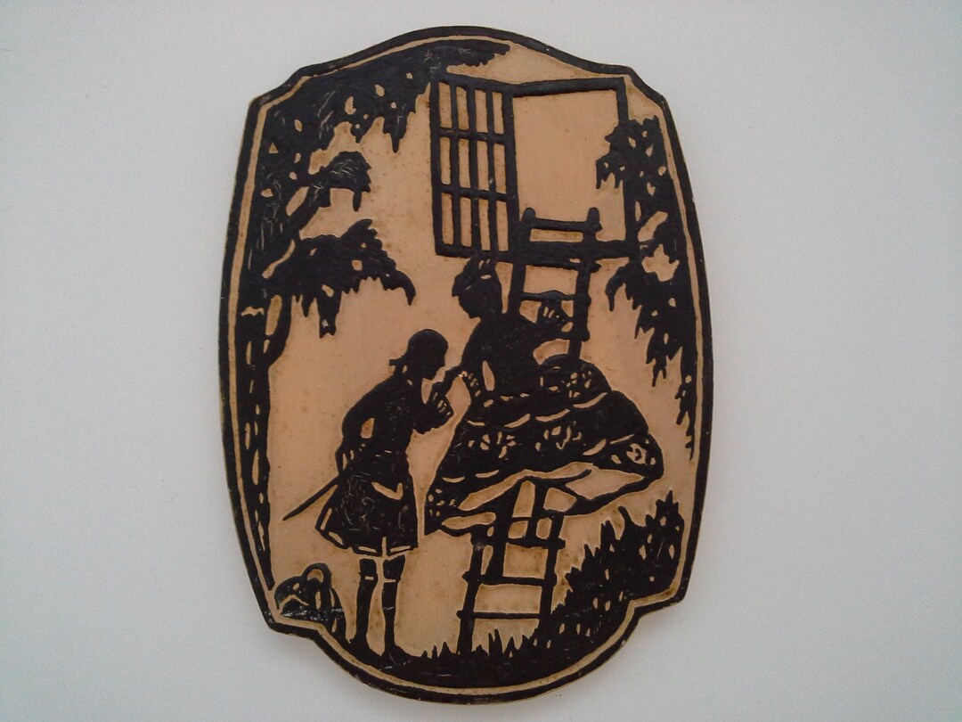 Vintage Silhouette Wall Art, Plaster Plaque, the Elopement, Victorian ...
