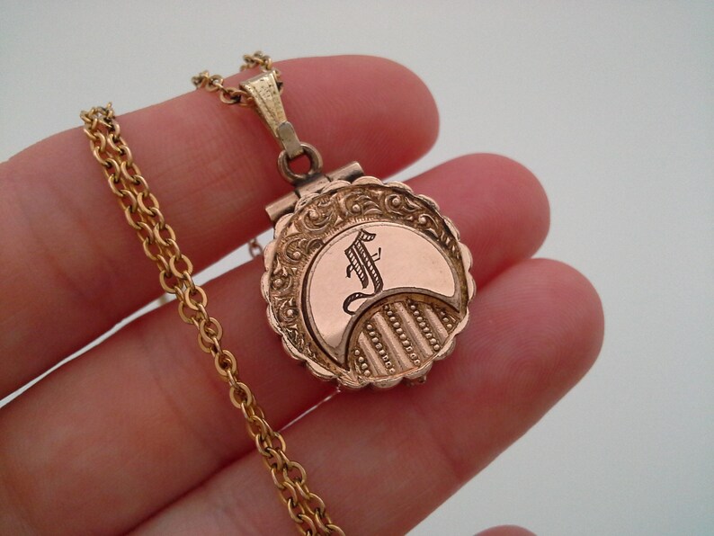 Victorian Paste Star Center Locket Necklace Monogram F - Etsy