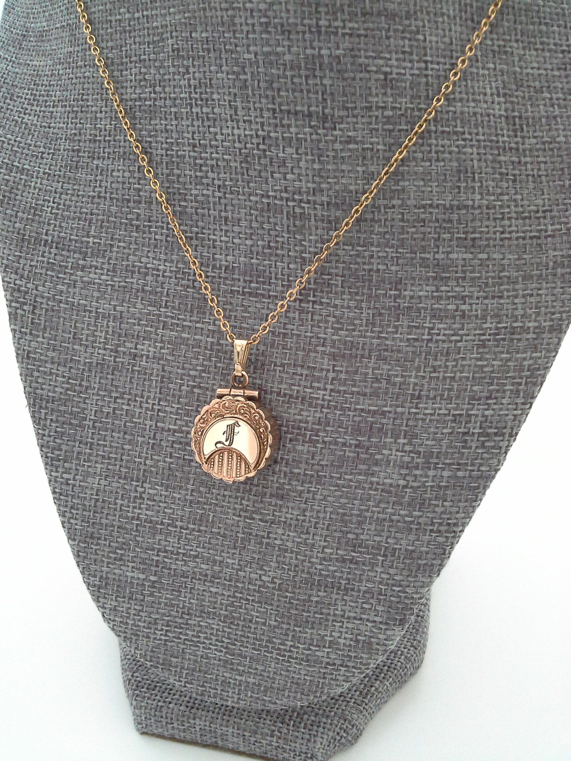 Victorian Paste Star Center Locket Necklace Monogram F - Etsy