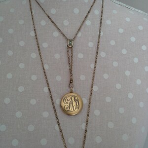 Antique Opal and Seed Pearl Slide Chain With Monogrammed Locket, Gold ...