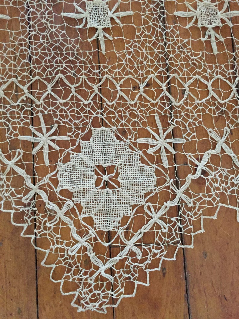 Classic Italian Hand-knotted Filet Lace From Sicily. | Etsy