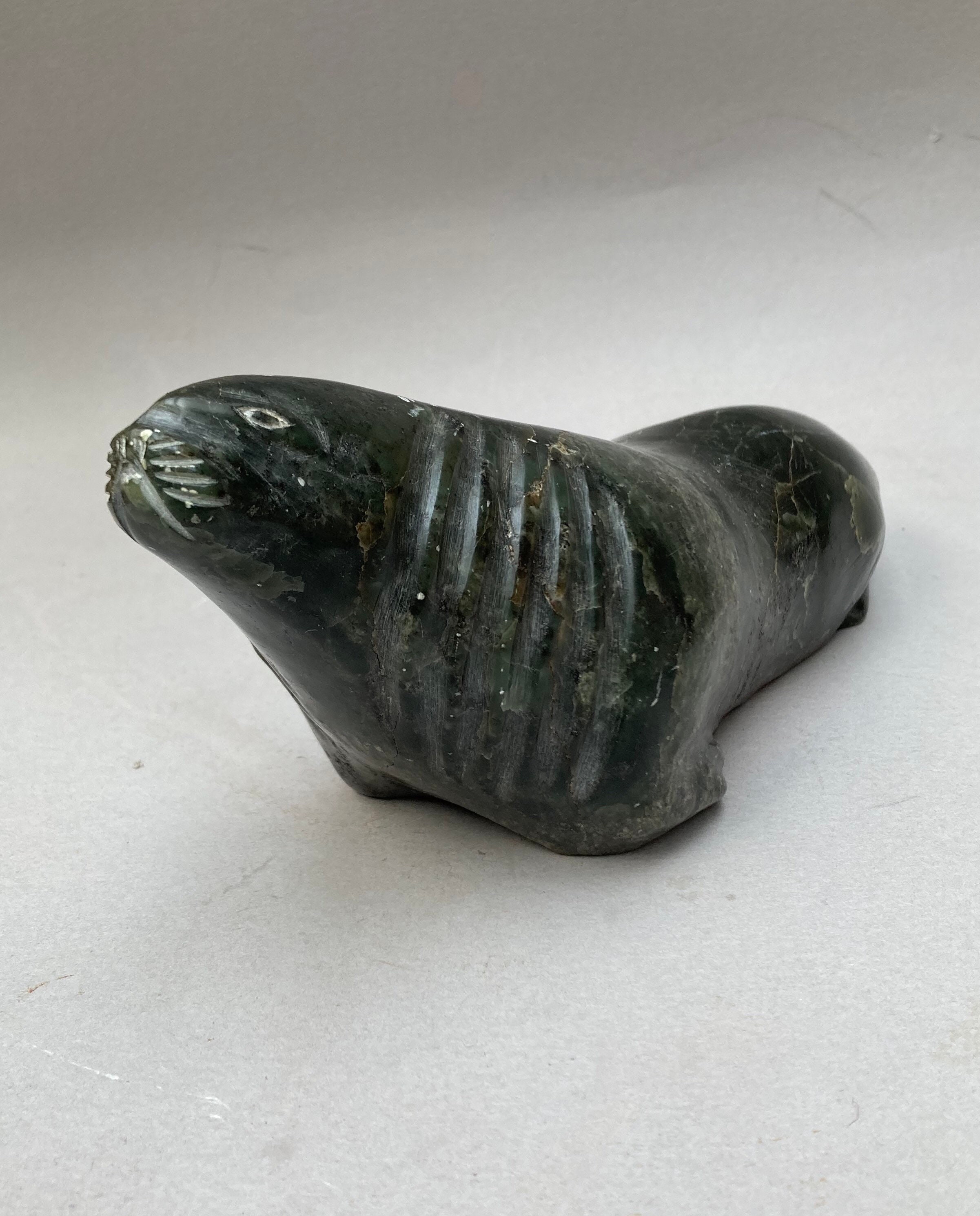 Inuit Sculpture Walrus Eskimo Art Label Signed LALY 1977 - Etsy