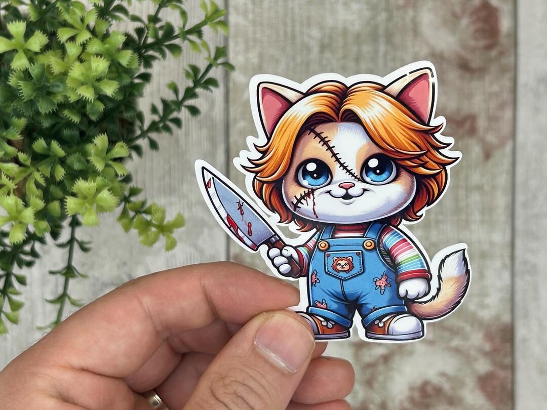 Fun Cat Jason Horror Movie Sticker Peel & Stick Kids Stickers Laptop ...