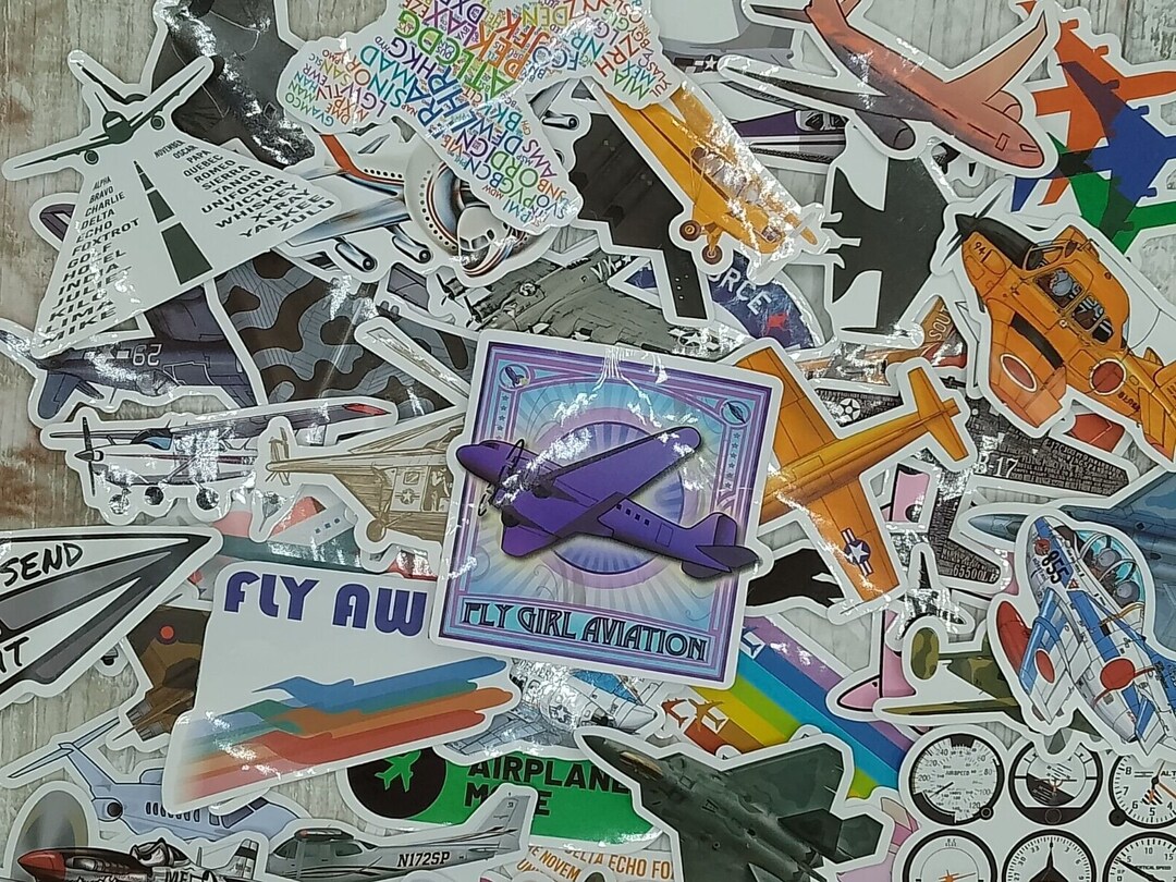 Pack of 10 Aircraft Stickers Plane Images Skateboard Cars Bottle - Etsy