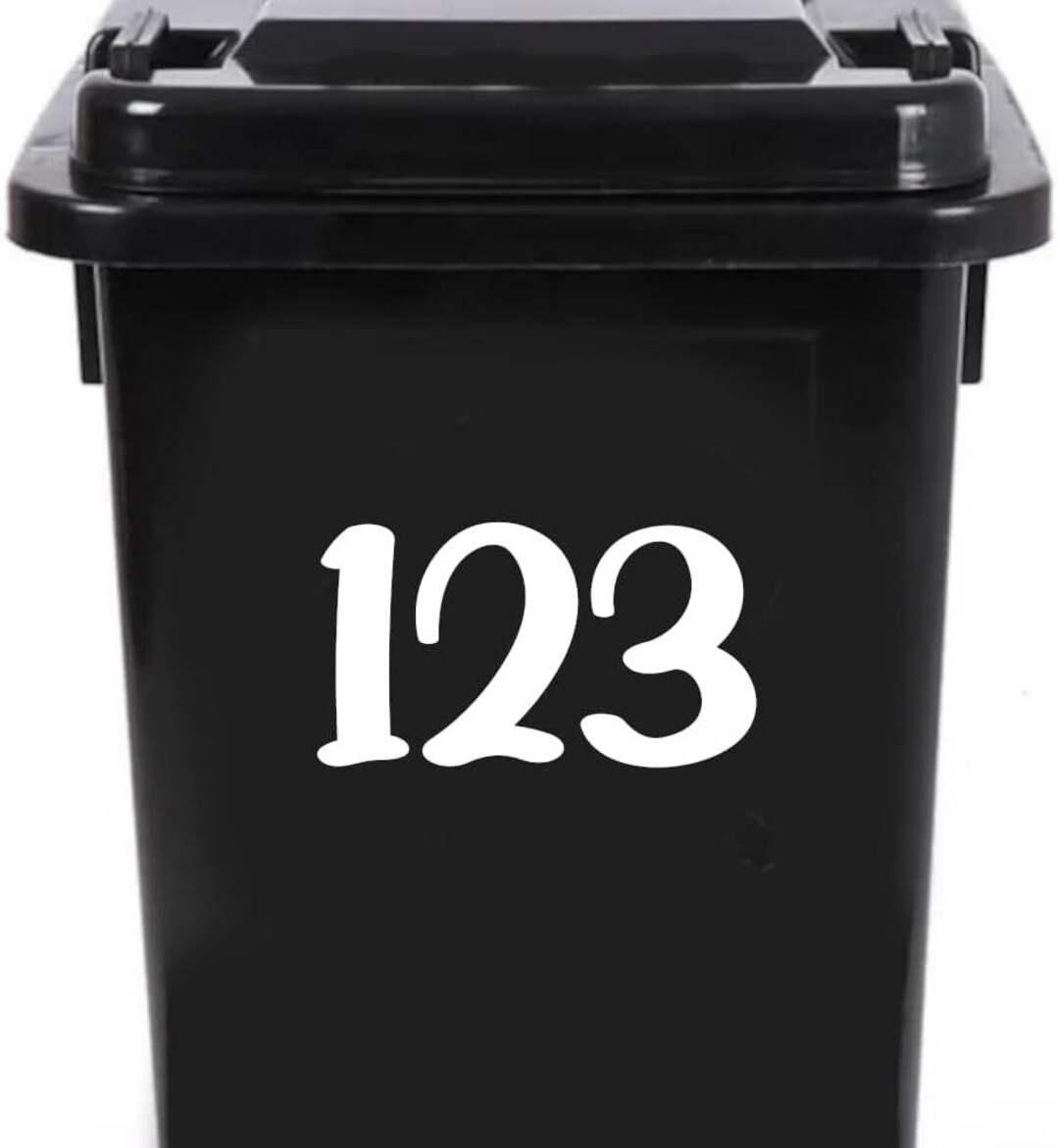 Multi Pack Fun Font Wheelie Bin Number Stickers 5 Sizes 9 Colours - Etsy