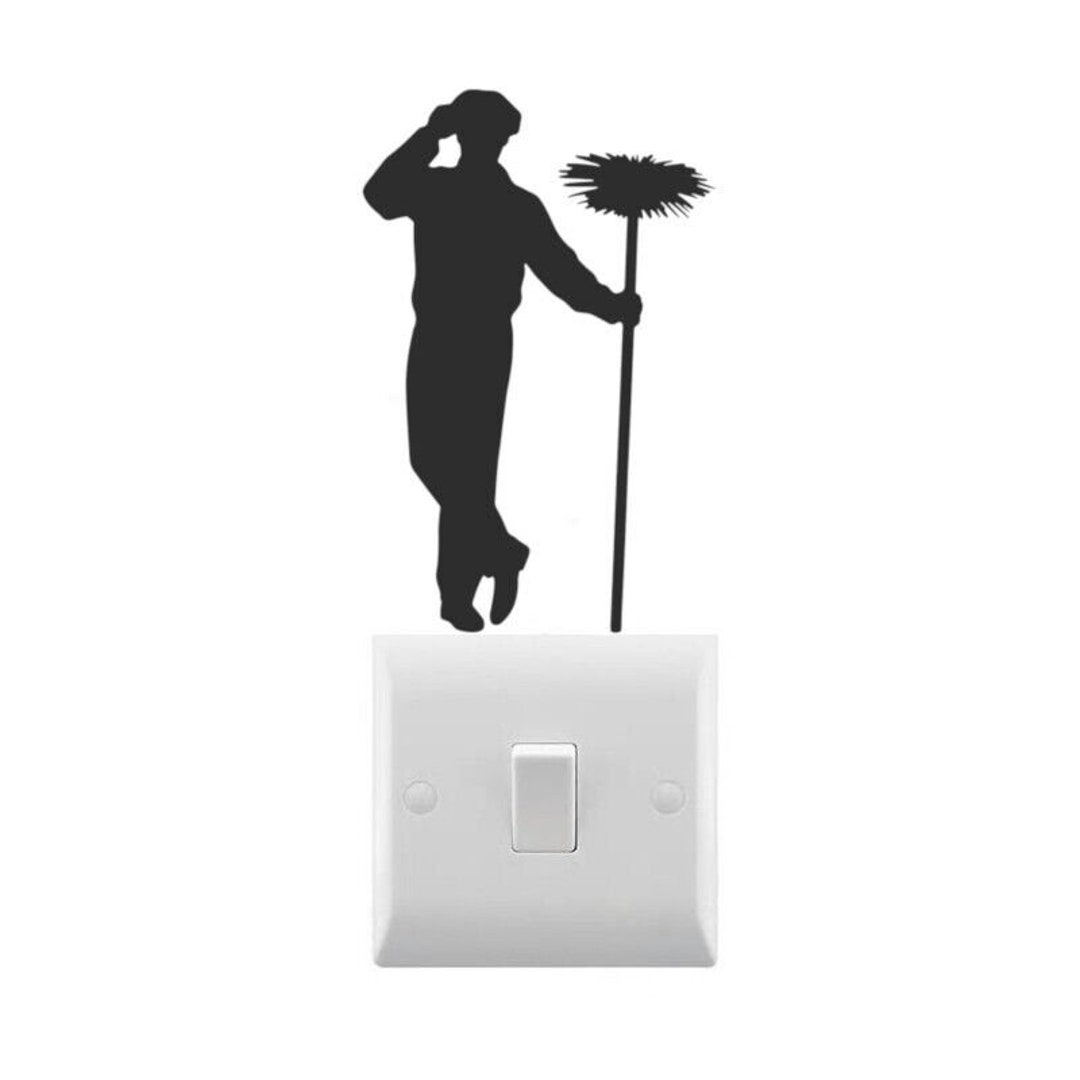 Chimney Sweep Silhouette Image Waterproof Vinyl Decal Light Switch ...