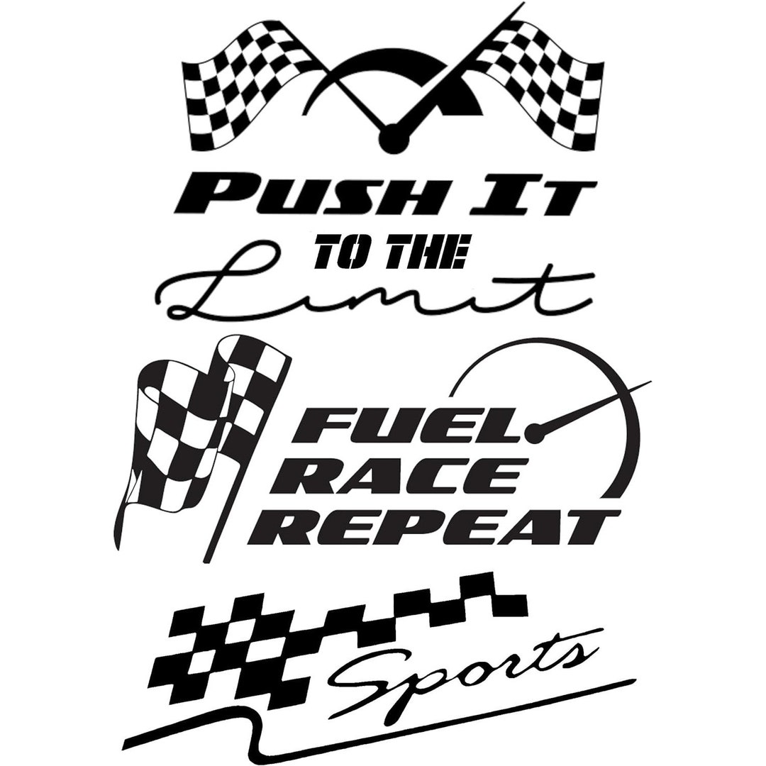 Chequered Flag Sports Car Stickers, Vinyl Window Decal, Bumper Stickers ...