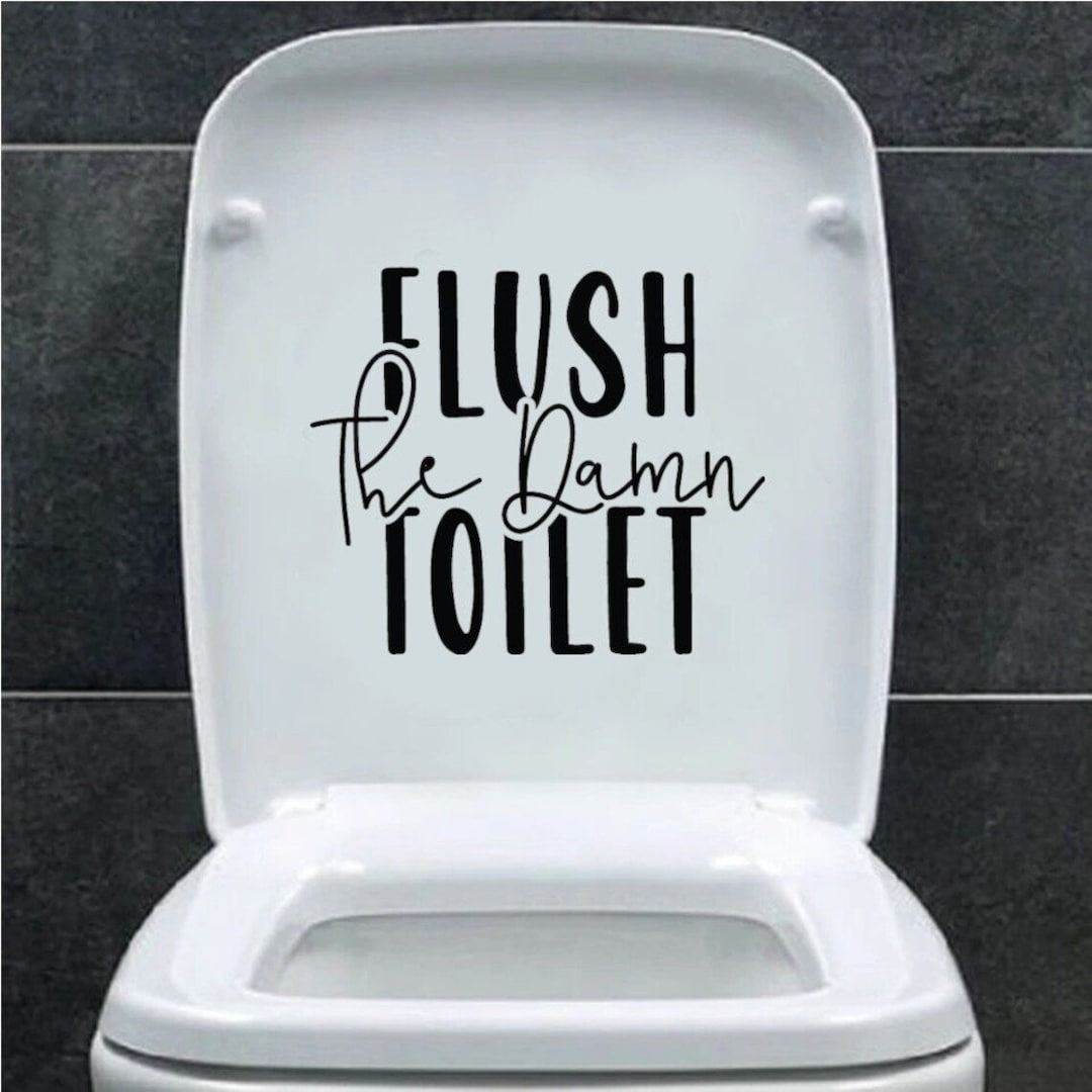 Flush the Toilet Cute Stickers Bathroom Décor Toilet Sticker Bathroom ...